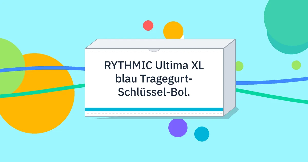 Symbolbild: Packung mit der Aufschrift RYTHMIC Ultima XL blau Tragegurt-Schlüssel-Bol. (PZN 18786567) – Verfügbarkeit und Bezug in Apotheken in Frankfurt am Main