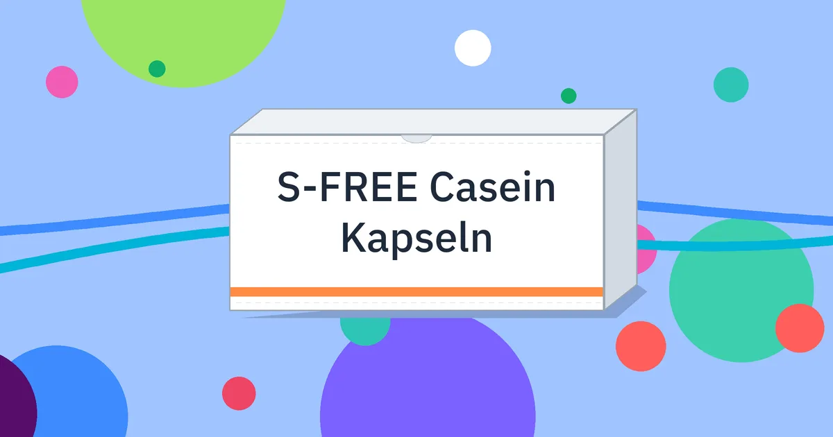 Symbolbild: Packung mit der Aufschrift S-FREE Casein Kapseln (PZN 17016471) – Verfügbarkeit und Bezug in Apotheken in Frankfurt am Main
