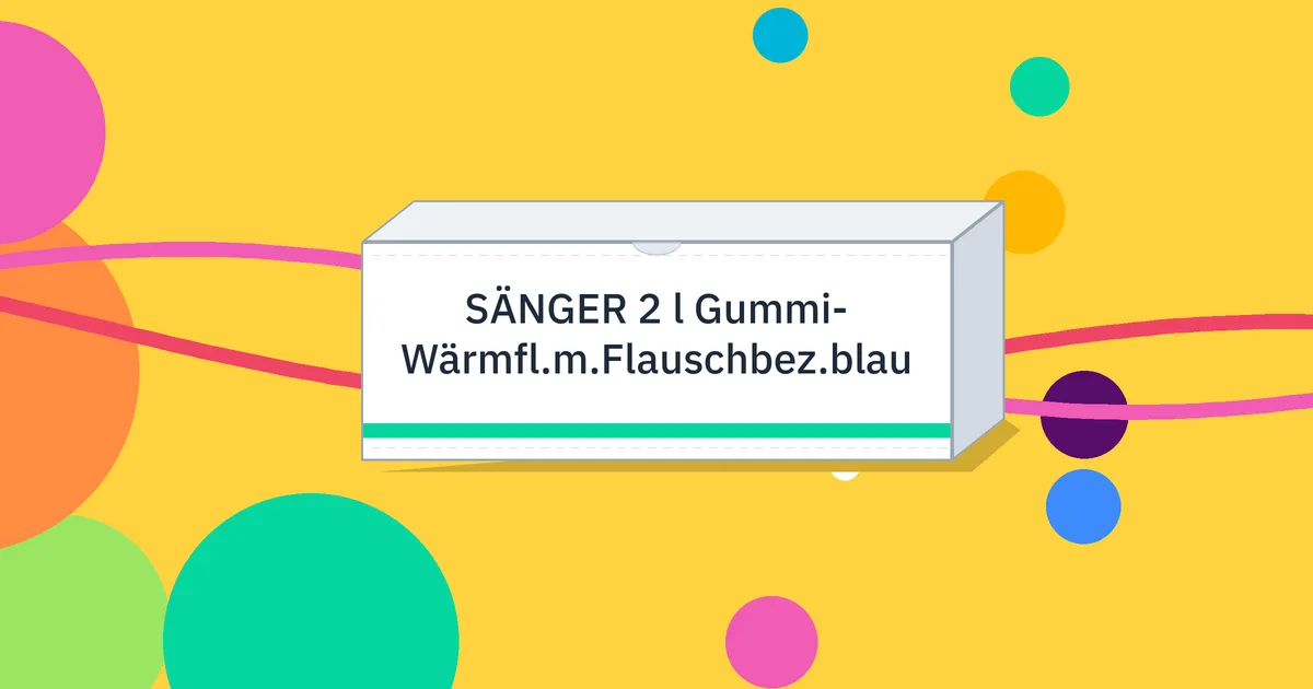 Symbolbild: Packung mit der Aufschrift SÄNGER 2 l Gummi-Wärmfl.m.Flauschbez.blau (PZN 01311305) – Verfügbarkeit und Bezug in Apotheken in Frankfurt am Main