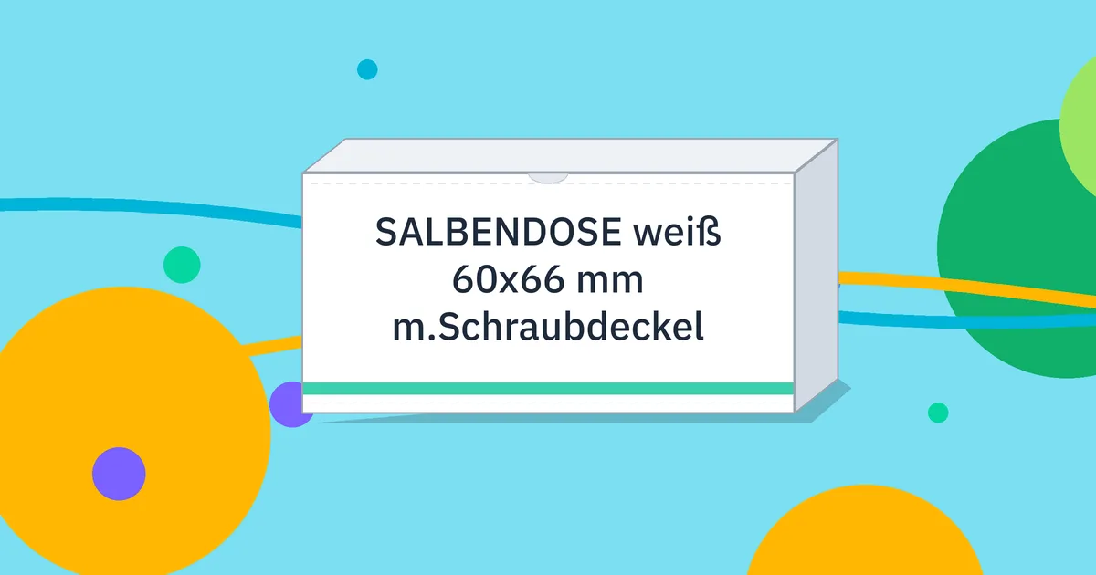 Symbolbild: Packung mit der Aufschrift SALBENDOSE weiß 60x66 mm m.Schraubdeckel (PZN 10402219) – Verfügbarkeit und Bezug in Apotheken in Frankfurt am Main