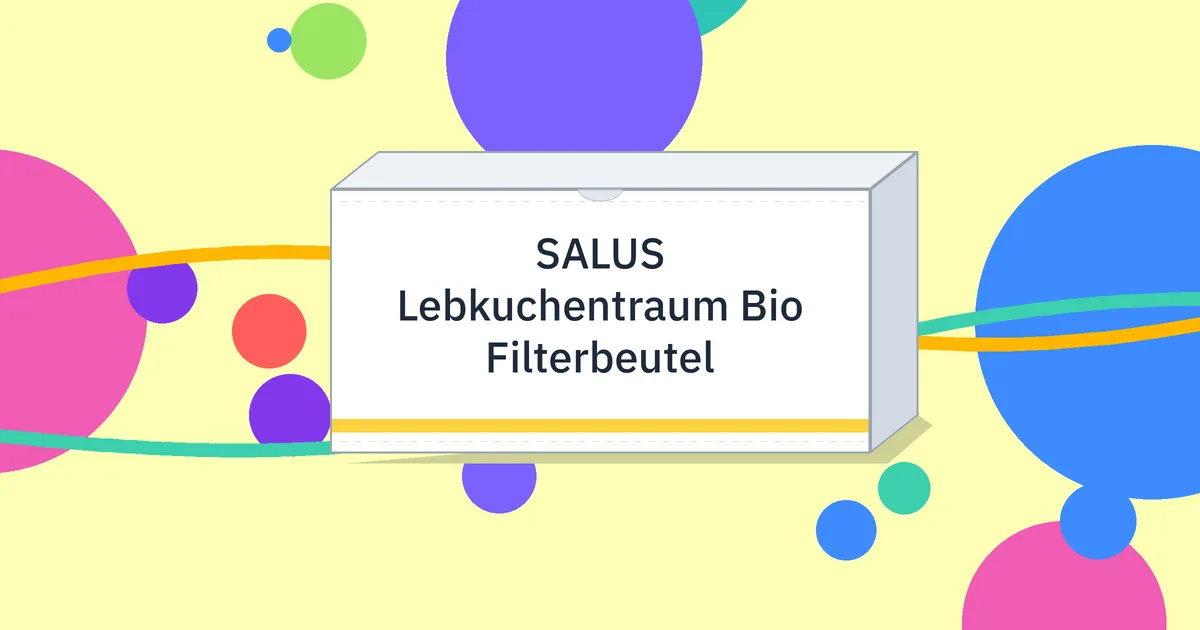 Symbolbild: Packung mit der Aufschrift SALUS Lebkuchentraum Bio Filterbeutel (PZN 19659813) – Verfügbarkeit und Bezug in Apotheken in Frankfurt am Main