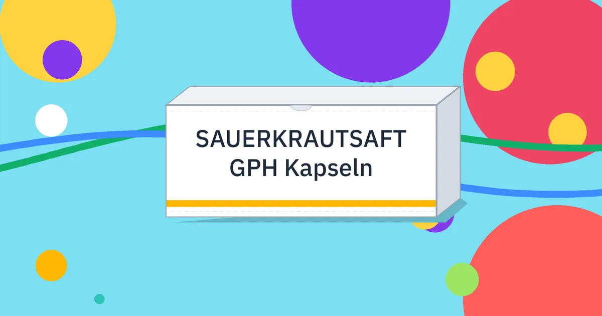 Symbolbild: Packung mit der Aufschrift SAUERKRAUTSAFT GPH Kapseln (PZN 01637656) – Verfügbarkeit und Bezug in Apotheken in Frankfurt am Main