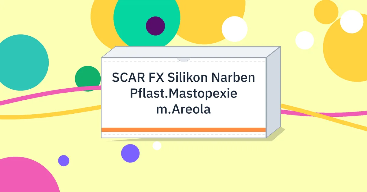 Symbolbild: Packung mit der Aufschrift SCAR FX Silikon Narben Pflast.Mastopexie m.Areola (PZN 06119989) – Verfügbarkeit und Bezug in Apotheken in Frankfurt am Main