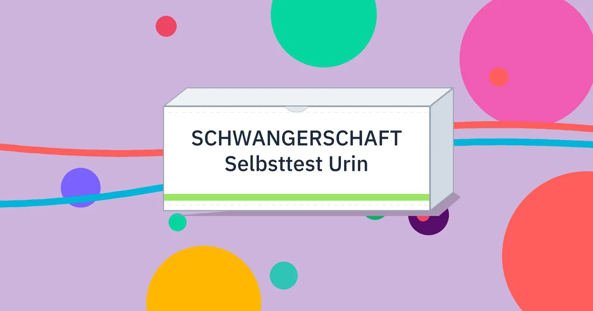 Symbolbild: Packung mit der Aufschrift SCHWANGERSCHAFT Selbsttest Urin (PZN 18795247) – Verfügbarkeit und Bezug in Apotheken in Frankfurt am Main