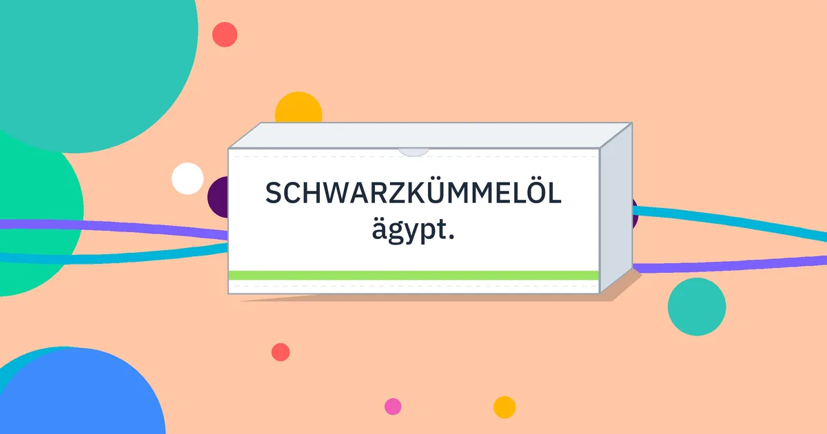 Symbolbild: Packung mit der Aufschrift SCHWARZKÜMMELÖL ägypt. (PZN 01441108) – Verfügbarkeit und Bezug in Apotheken in Frankfurt am Main