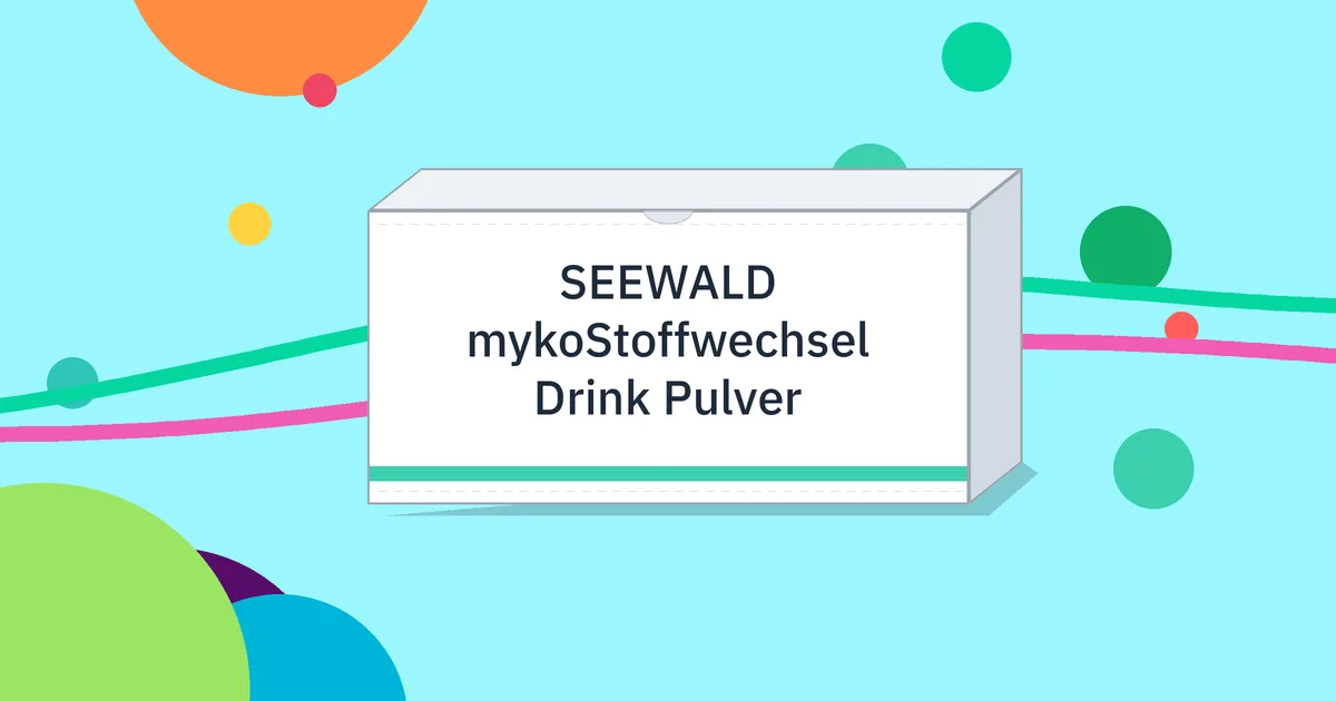 Symbolbild: Packung mit der Aufschrift SEEWALD mykoStoffwechsel Drink Pulver (PZN 19542726) – Verfügbarkeit und Bezug in Apotheken in Frankfurt am Main