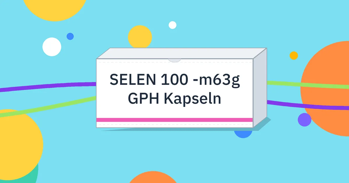 Symbolbild: Packung mit der Aufschrift SELEN 100 -m63g GPH Kapseln (PZN 00557754) – Verfügbarkeit und Bezug in Apotheken in Frankfurt am Main