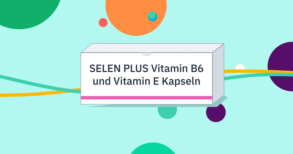 Symbolbild: Packung mit der Aufschrift SELEN PLUS Vitamin B6 und Vitamin E Kapseln (PZN 20694424) – Verfügbarkeit und Bezug in Apotheken in Frankfurt am Main