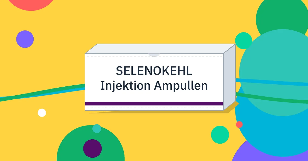 Symbolbild: Packung mit der Aufschrift SELENOKEHL Injektion Ampullen (PZN 06344887) – Verfügbarkeit und Bezug in Apotheken in Frankfurt am Main