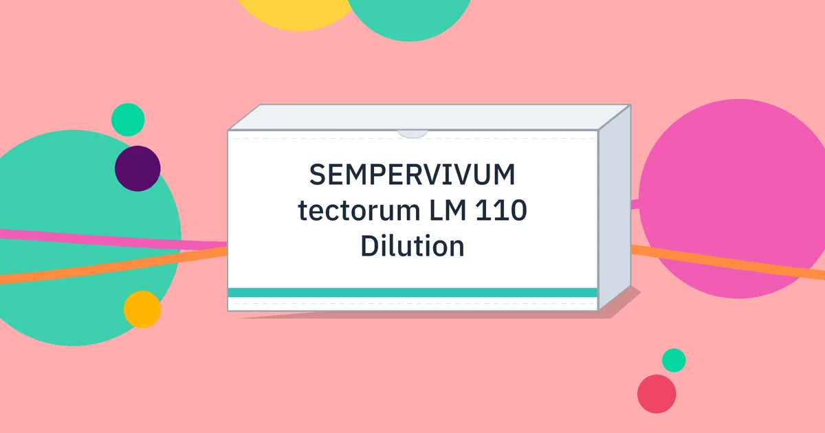 Symbolbild: Packung mit der Aufschrift SEMPERVIVUM tectorum LM 110 Dilution (PZN 13186503) – Verfügbarkeit und Bezug in Apotheken in Frankfurt am Main