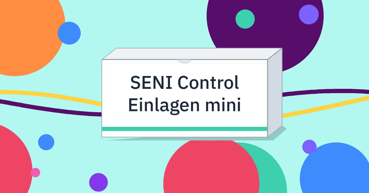 Symbolbild: Packung mit der Aufschrift SENI Control Einlagen mini (PZN 11888164) – Verfügbarkeit und Bezug in Apotheken in Frankfurt am Main