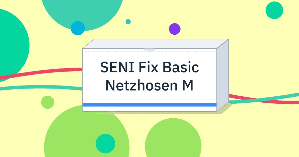 Symbolbild: Packung mit der Aufschrift SENI Fix Basic Netzhosen M (PZN 14042143) – Verfügbarkeit und Bezug in Apotheken in Frankfurt am Main