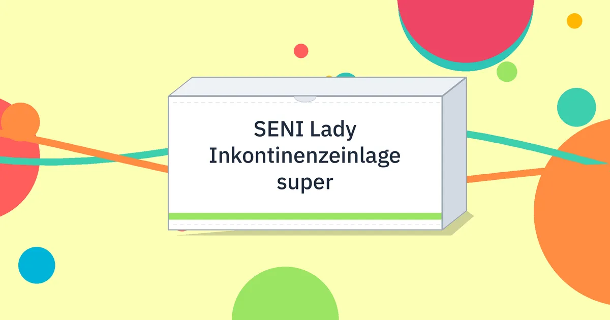 Symbolbild: Packung mit der Aufschrift SENI Lady Inkontinenzeinlage super (PZN 02043137) – Verfügbarkeit und Bezug in Apotheken in Frankfurt am Main