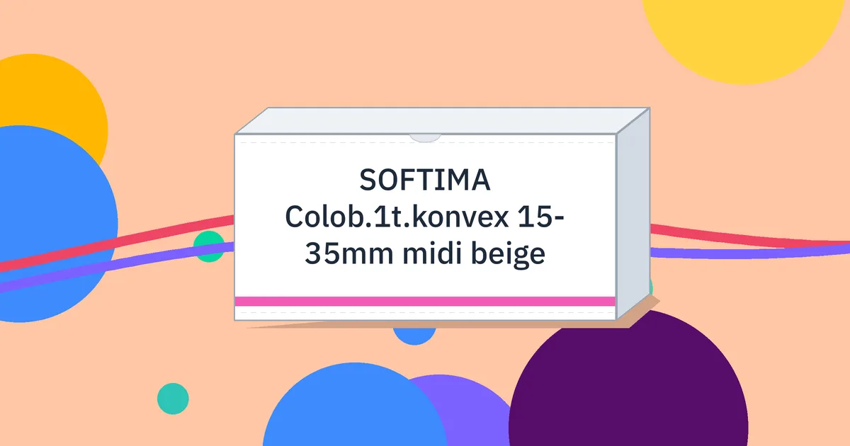 Symbolbild: Packung mit der Aufschrift SOFTIMA Colob.1t.konvex 15-35mm midi beige (PZN 17953187) – Verfügbarkeit und Bezug in Apotheken in Frankfurt am Main