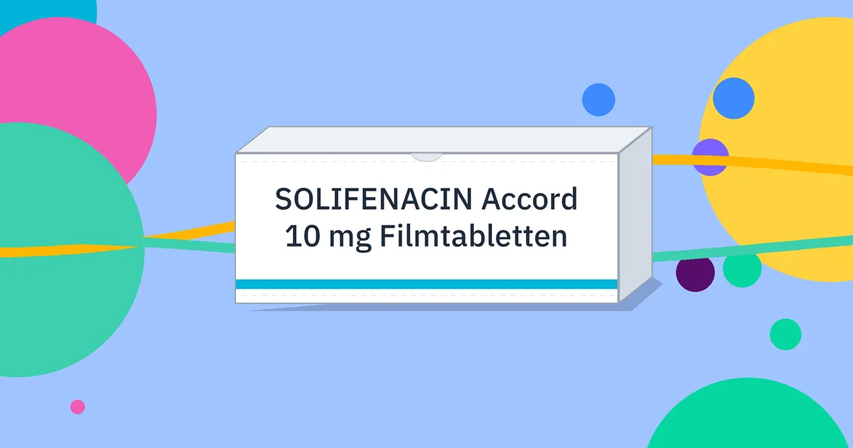 Symbolbild: Packung mit der Aufschrift SOLIFENACIN Accord 10 mg Filmtabletten (PZN 12544521) – Verfügbarkeit und Bezug in Apotheken in Frankfurt am Main