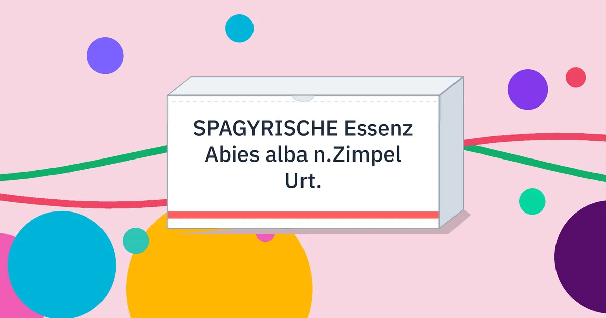 Symbolbild: Packung mit der Aufschrift SPAGYRISCHE Essenz Abies alba n.Zimpel Urt. (PZN 17510478) – Verfügbarkeit und Bezug in Apotheken in Frankfurt am Main