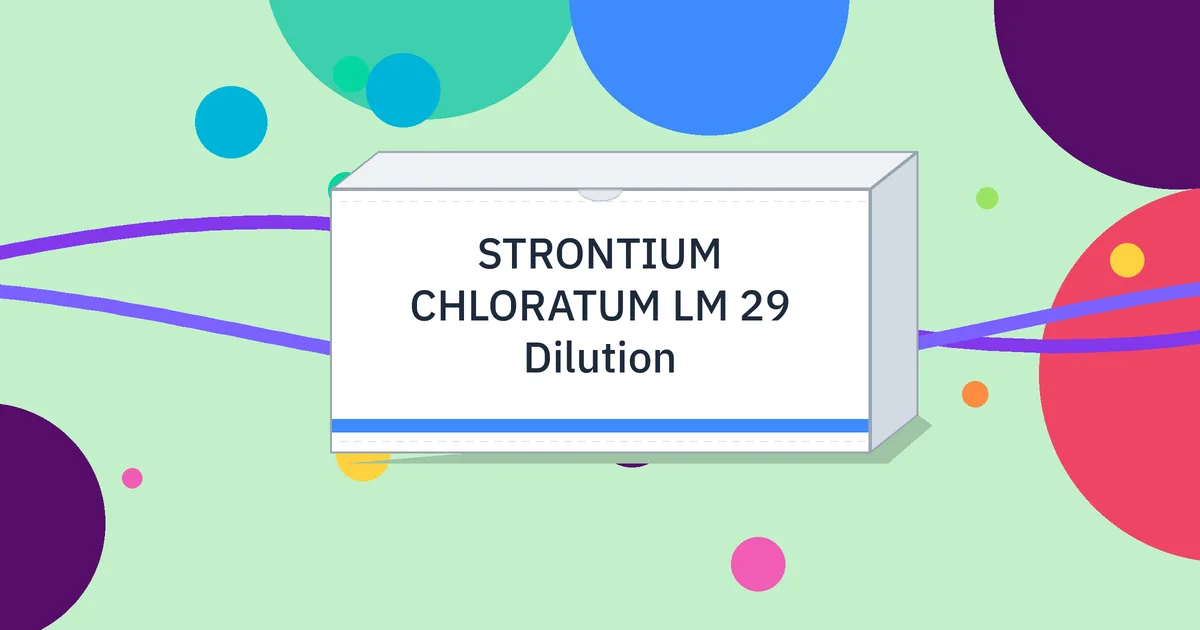 Symbolbild: Packung mit der Aufschrift STRONTIUM CHLORATUM LM 29 Dilution (PZN 13203756) – Verfügbarkeit und Bezug in Apotheken in Frankfurt am Main