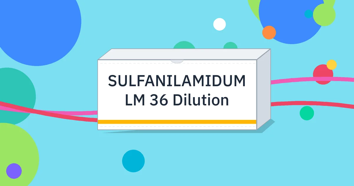 Symbolbild: Packung mit der Aufschrift SULFANILAMIDUM LM 36 Dilution (PZN 13209279) – Verfügbarkeit und Bezug in Apotheken in Frankfurt am Main