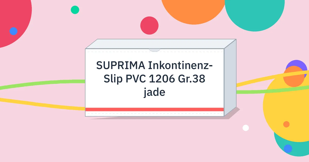 Symbolbild: Packung mit der Aufschrift SUPRIMA Inkontinenz-Slip PVC 1206 Gr.38 jade (PZN 00420021) – Verfügbarkeit und Bezug in Apotheken in Frankfurt am Main