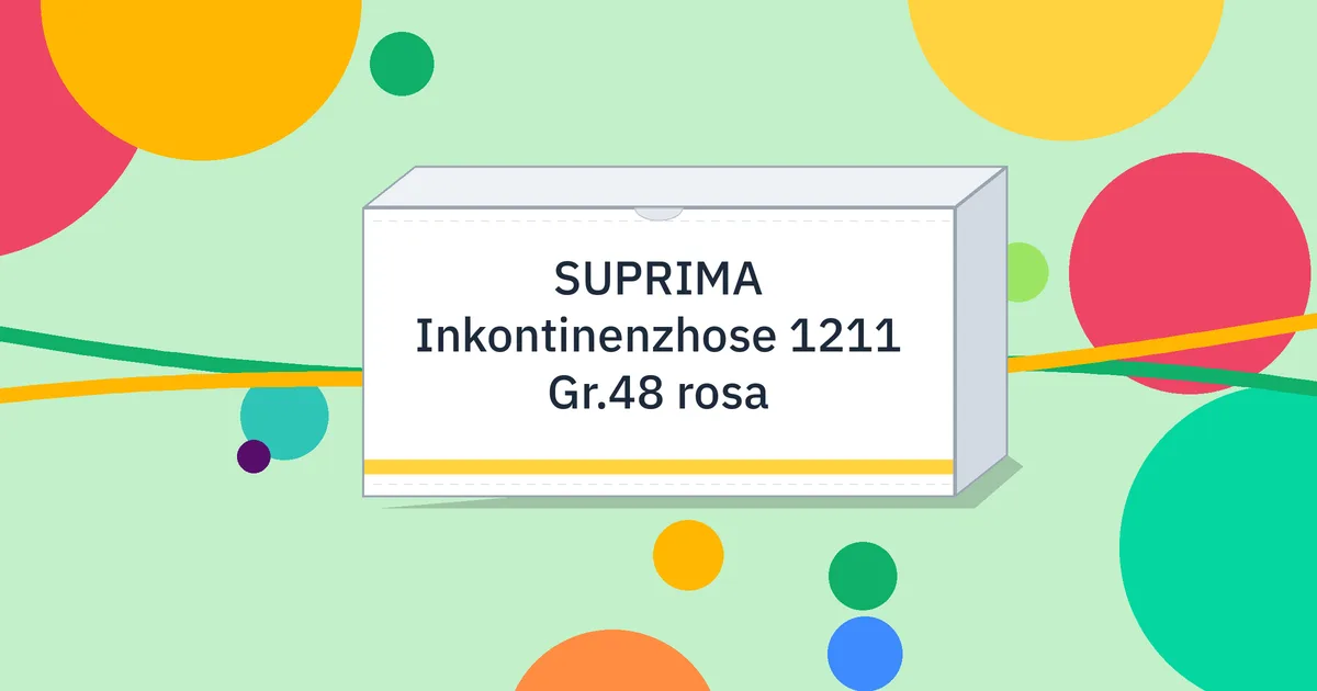 Symbolbild: Packung mit der Aufschrift SUPRIMA Inkontinenzhose 1211 Gr.48 rosa (PZN 03022700) – Verfügbarkeit und Bezug in Apotheken in Frankfurt am Main