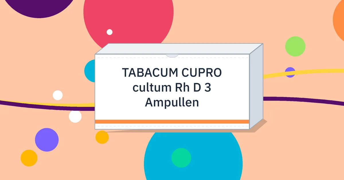 Symbolbild: Packung mit der Aufschrift TABACUM CUPRO cultum Rh D 3 Ampullen (PZN 01630855) – Verfügbarkeit und Bezug in Apotheken in Frankfurt am Main