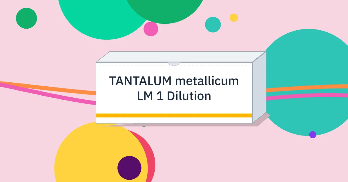 Symbolbild: Packung mit der Aufschrift TANTALUM metallicum LM 1 Dilution (PZN 13213370) – Verfügbarkeit und Bezug in Apotheken in Frankfurt am Main