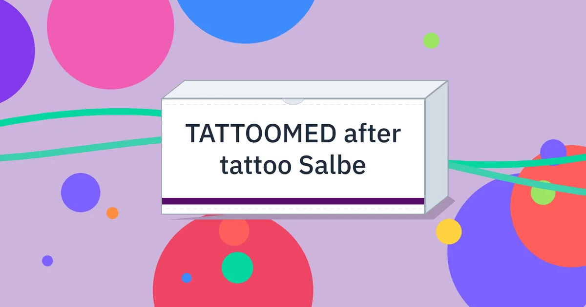 Symbolbild: Packung mit der Aufschrift TATTOOMED after tattoo Salbe (PZN 13305764) – Verfügbarkeit und Bezug in Apotheken in Frankfurt am Main