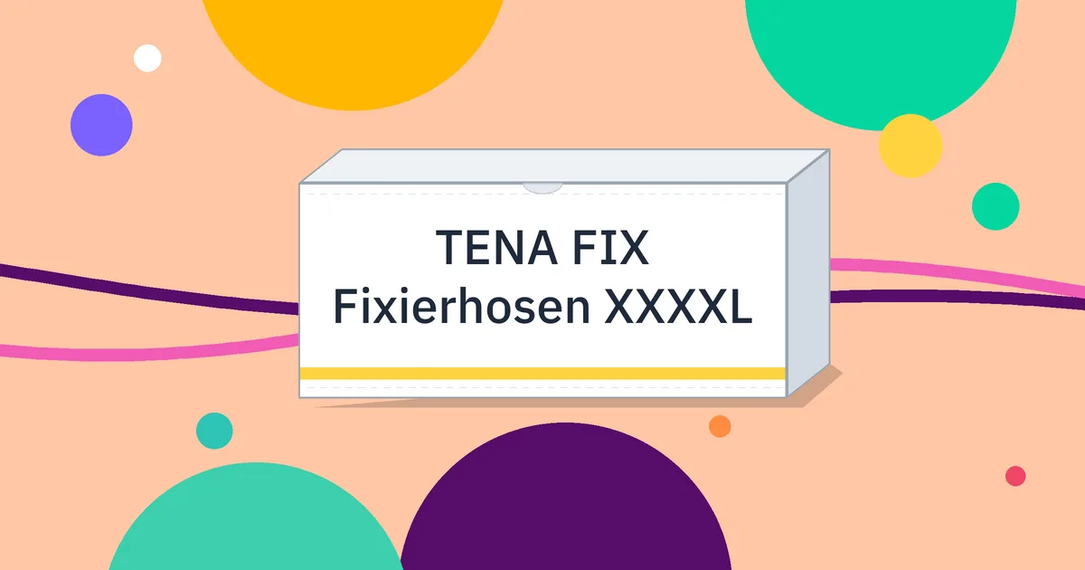 Symbolbild: Packung mit der Aufschrift TENA FIX Fixierhosen XXXXL (PZN 13589804) – Verfügbarkeit und Bezug in Apotheken in Frankfurt am Main