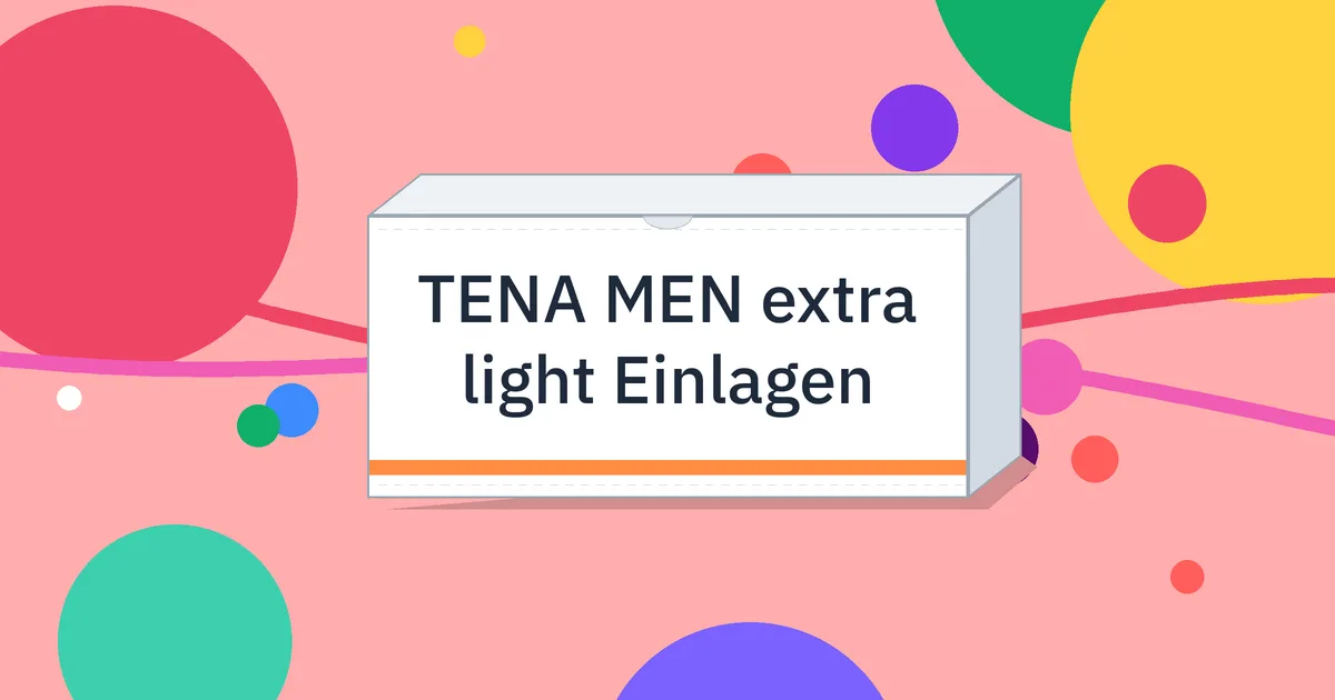 Symbolbild: Packung mit der Aufschrift TENA MEN extra light Einlagen (PZN 11076443) – Verfügbarkeit und Bezug in Apotheken in Frankfurt am Main