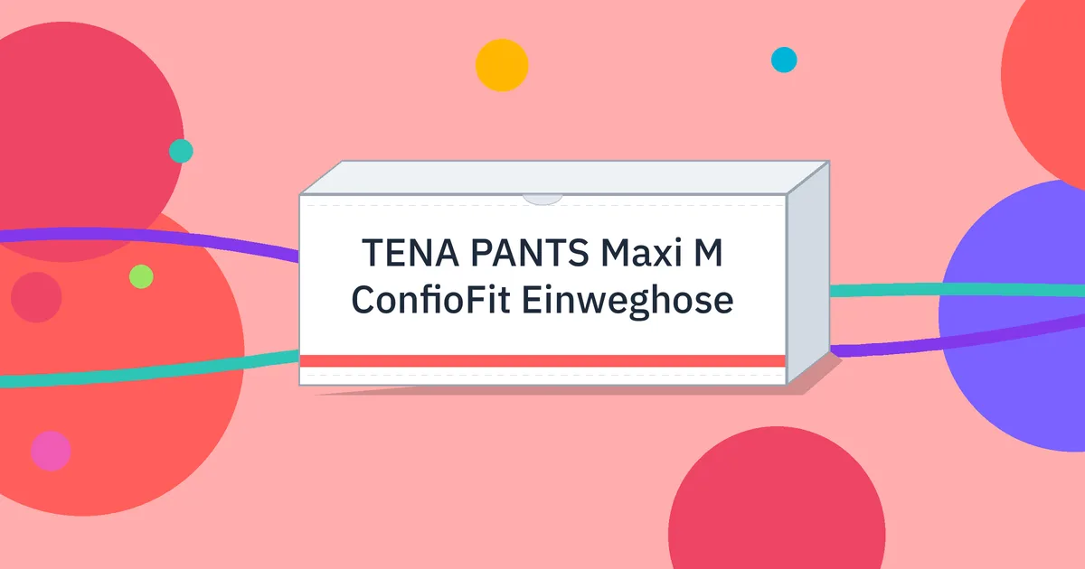 Symbolbild: Packung mit der Aufschrift TENA PANTS Maxi M ConfioFit Einweghose (PZN 09703654) – Verfügbarkeit und Bezug in Apotheken in Frankfurt am Main