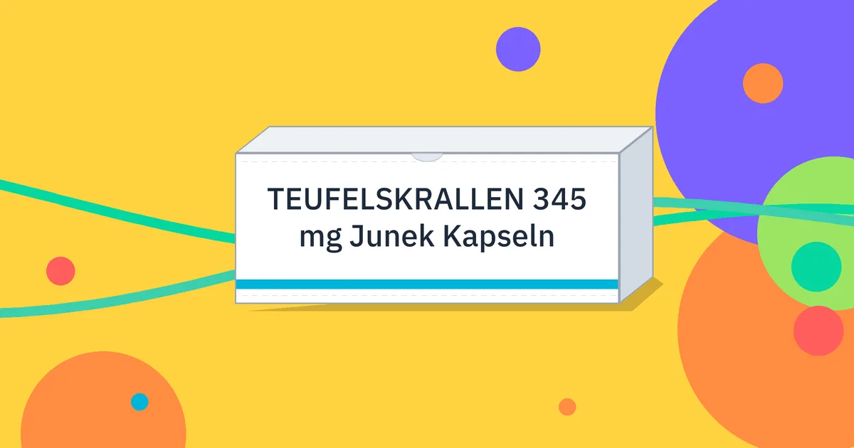 Symbolbild: Packung mit der Aufschrift TEUFELSKRALLEN 345 mg Junek Kapseln (PZN 12539460) – Verfügbarkeit und Bezug in Apotheken in Frankfurt am Main