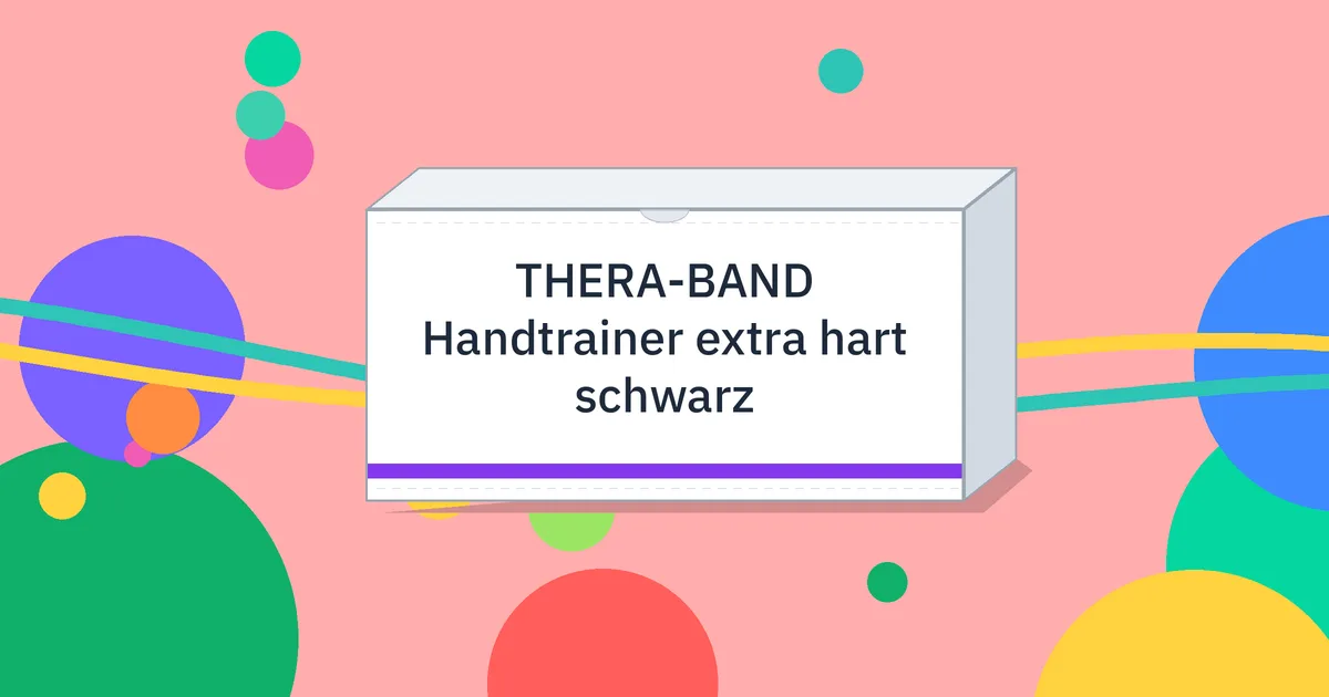 Symbolbild: Packung mit der Aufschrift THERA-BAND Handtrainer extra hart schwarz (PZN 03686469) – Verfügbarkeit und Bezug in Apotheken in Frankfurt am Main