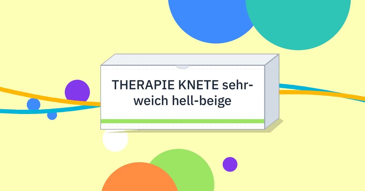 Symbolbild: Packung mit der Aufschrift THERAPIE KNETE sehr-weich hell-beige (PZN 16788303) – Verfügbarkeit und Bezug in Apotheken in Frankfurt am Main