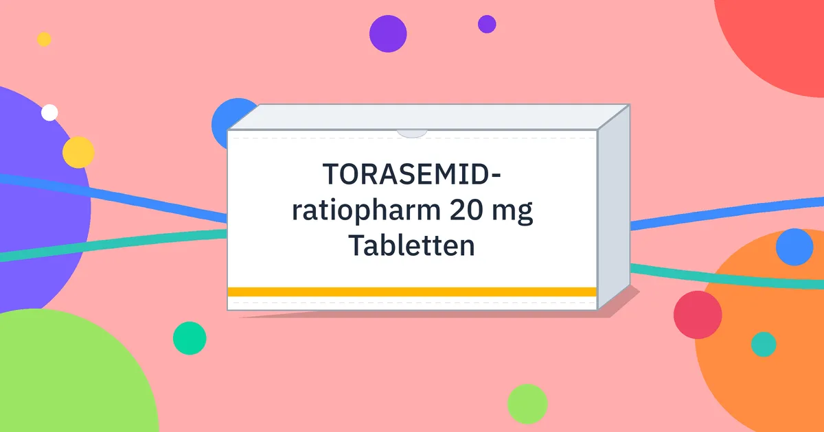 Symbolbild: Packung mit der Aufschrift TORASEMID-ratiopharm 20 mg Tabletten (PZN 06553160) – Verfügbarkeit und Bezug in Apotheken in Frankfurt am Main