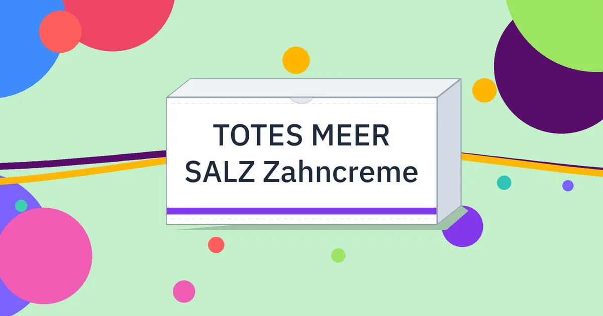 Symbolbild: Packung mit der Aufschrift TOTES MEER SALZ Zahncreme (PZN 06121207) – Verfügbarkeit und Bezug in Apotheken in Frankfurt am Main