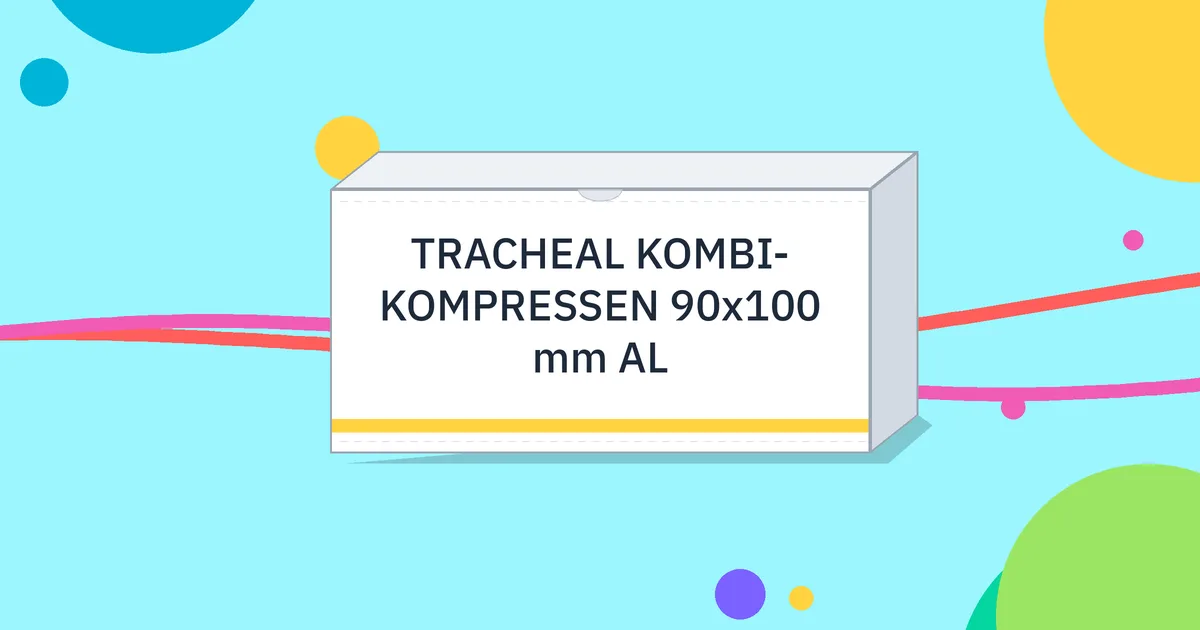 Symbolbild: Packung mit der Aufschrift TRACHEAL KOMBI-KOMPRESSEN 90x100 mm AL (PZN 00140764) – Verfügbarkeit und Bezug in Apotheken in Frankfurt am Main