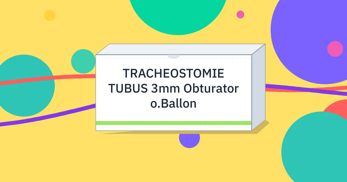 Symbolbild: Packung mit der Aufschrift TRACHEOSTOMIE TUBUS 3mm Obturator o.Ballon (PZN 01085375) – Verfügbarkeit und Bezug in Apotheken in Frankfurt am Main