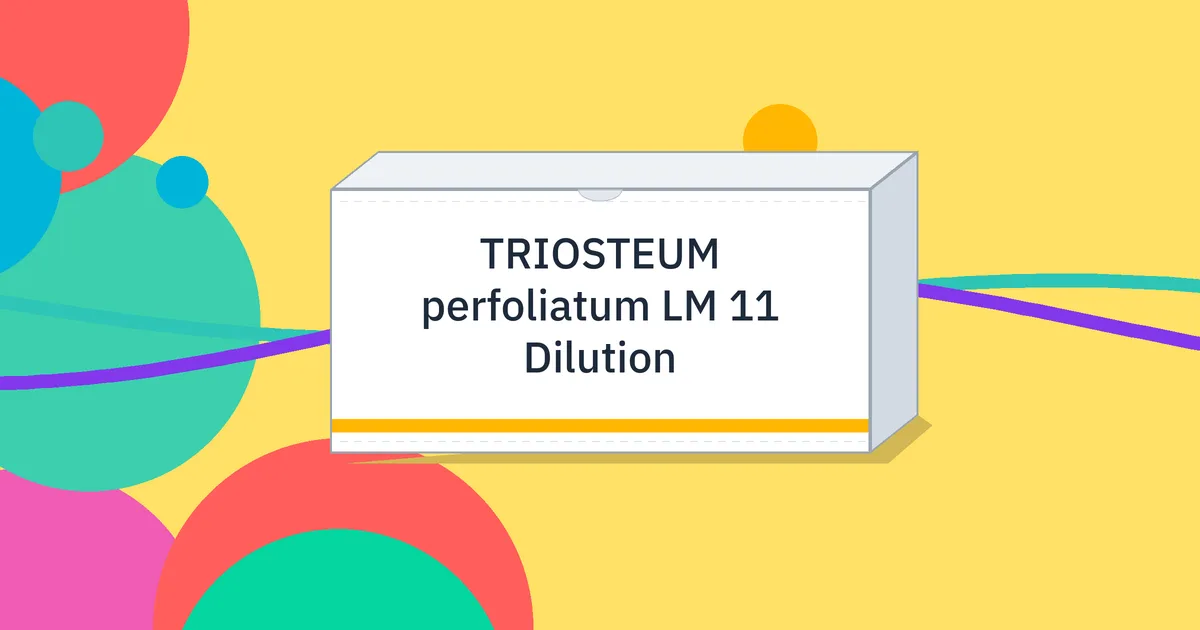 Symbolbild: Packung mit der Aufschrift TRIOSTEUM perfoliatum LM 11 Dilution (PZN 13227567) – Verfügbarkeit und Bezug in Apotheken in Frankfurt am Main