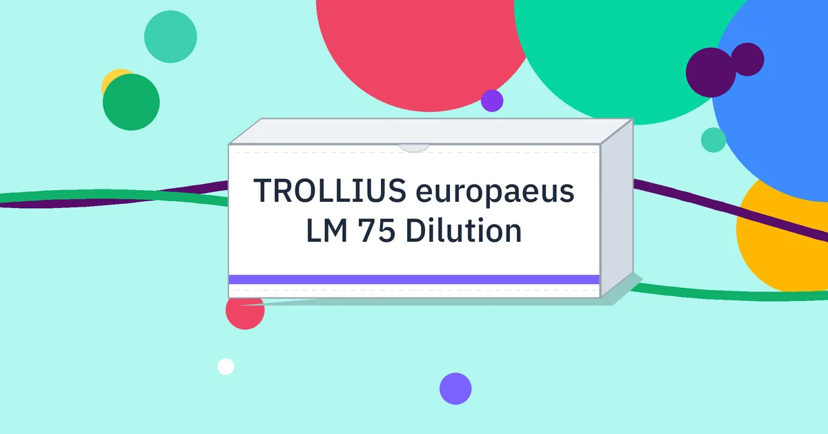 Symbolbild: Packung mit der Aufschrift TROLLIUS europaeus LM 75 Dilution (PZN 13252803) – Verfügbarkeit und Bezug in Apotheken in Frankfurt am Main