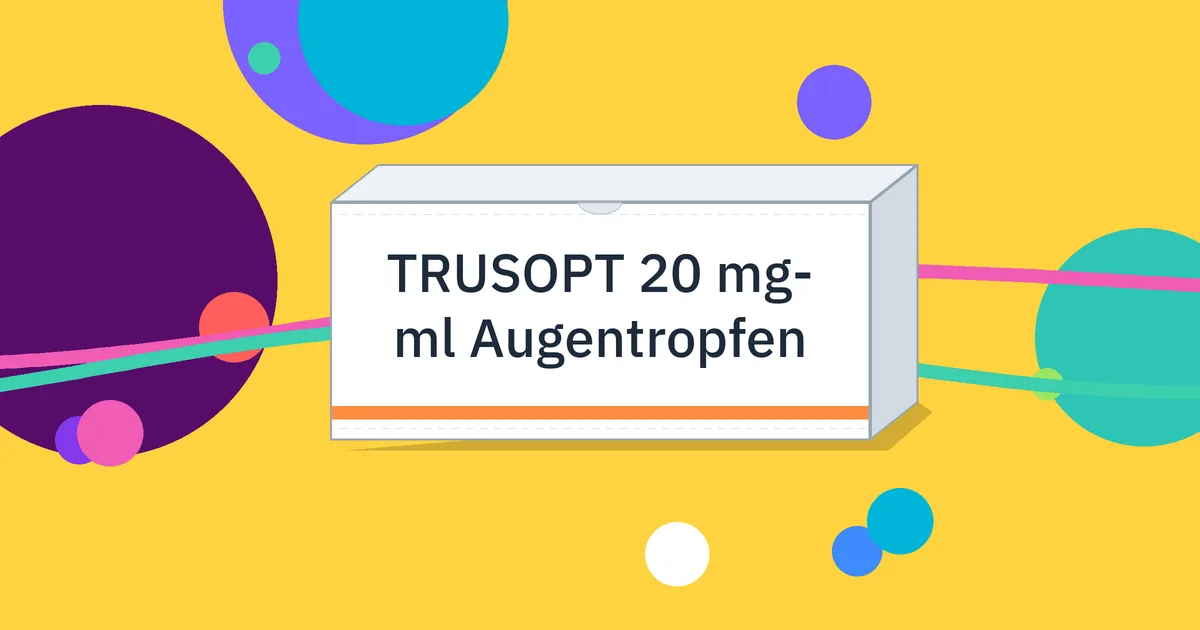 Symbolbild: Packung mit der Aufschrift TRUSOPT 20 mg-ml Augentropfen (PZN 17448348) – Verfügbarkeit und Bezug in Apotheken in Frankfurt am Main