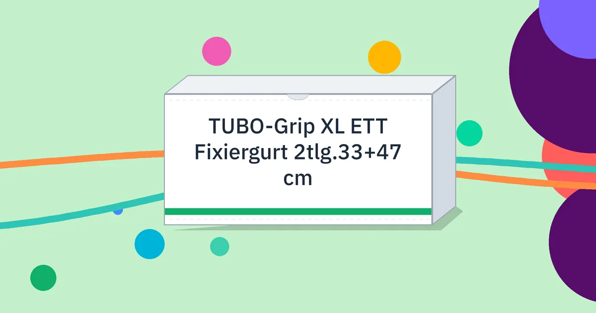 Symbolbild: Packung mit der Aufschrift TUBO-Grip XL ETT Fixiergurt 2tlg.33+47 cm (PZN 18796318) – Verfügbarkeit und Bezug in Apotheken in Frankfurt am Main