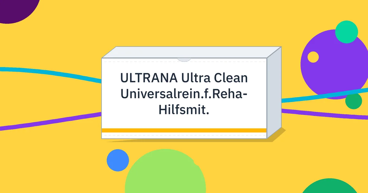 Symbolbild: Packung mit der Aufschrift ULTRANA Ultra Clean Universalrein.f.Reha-Hilfsmit. (PZN 17931702) – Verfügbarkeit und Bezug in Apotheken in Frankfurt am Main