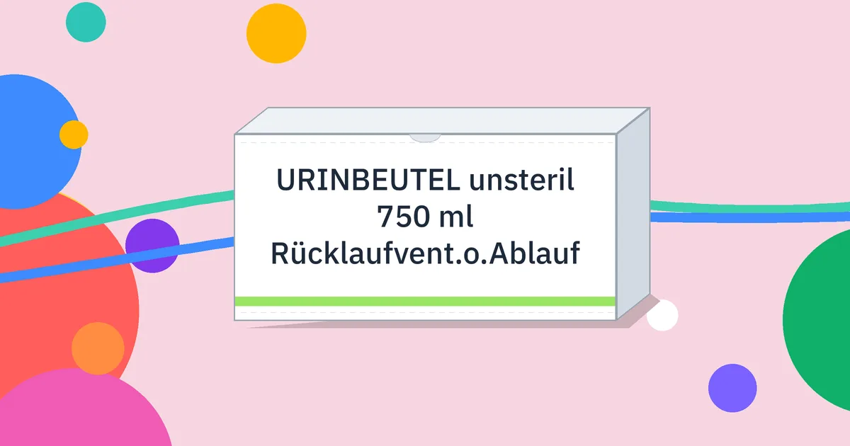 Symbolbild: Packung mit der Aufschrift URINBEUTEL unsteril 750 ml Rücklaufvent.o.Ablauf (PZN 11609715) – Verfügbarkeit und Bezug in Apotheken in Frankfurt am Main