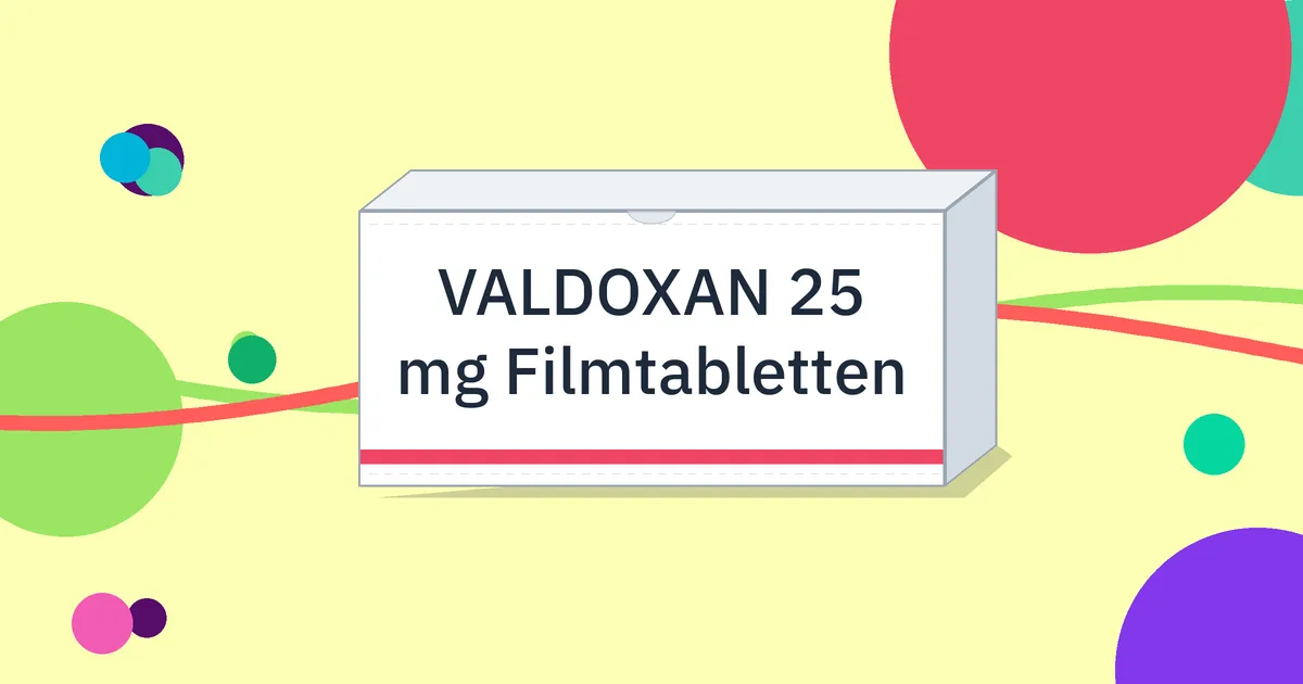 Symbolbild: Packung mit der Aufschrift VALDOXAN 25 mg Filmtabletten (PZN 10356123) – Verfügbarkeit und Bezug in Apotheken in Frankfurt am Main