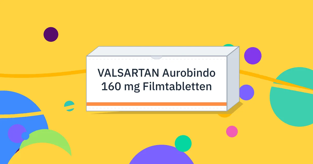 Symbolbild: Packung mit der Aufschrift VALSARTAN Aurobindo 160 mg Filmtabletten (PZN 18429123) – Verfügbarkeit und Bezug in Apotheken in Frankfurt am Main