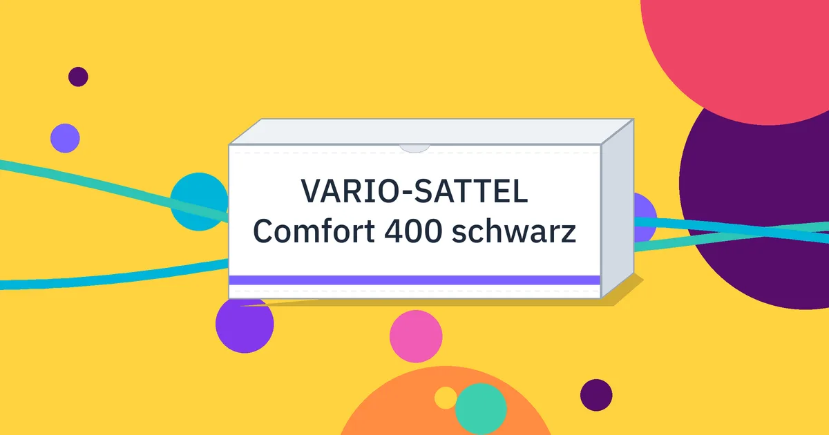Symbolbild: Packung mit der Aufschrift VARIO-SATTEL Comfort 400 schwarz (PZN 03903866) – Verfügbarkeit und Bezug in Apotheken in Frankfurt am Main