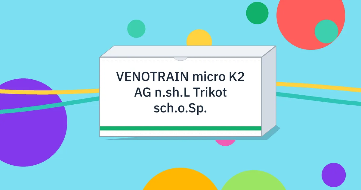 Symbolbild: Packung mit der Aufschrift VENOTRAIN micro K2 AG n.sh.L Trikot sch.o.Sp. (PZN 02367489) – Verfügbarkeit und Bezug in Apotheken in Frankfurt am Main