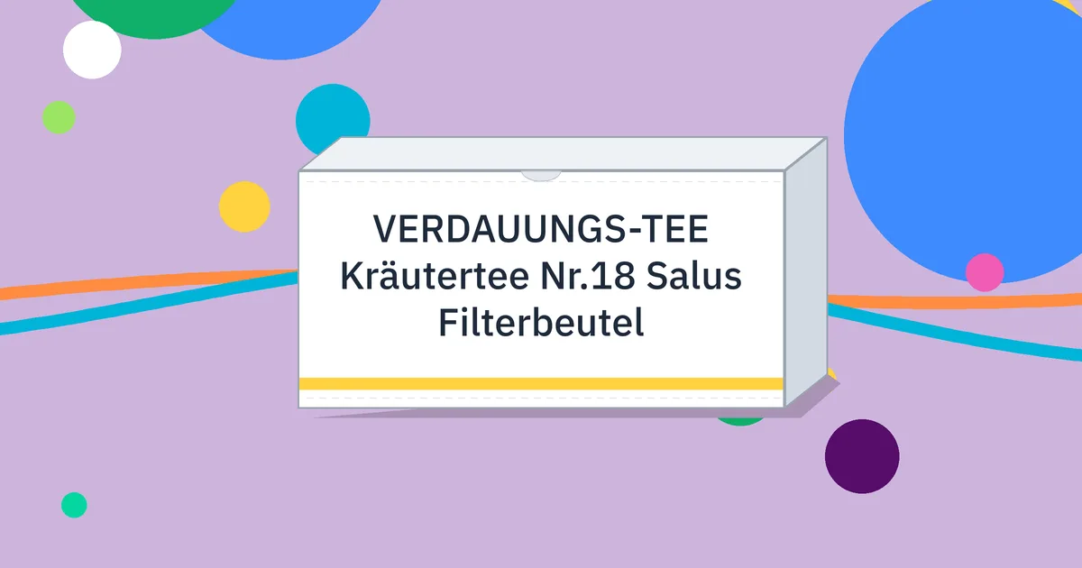 Symbolbild: Packung mit der Aufschrift VERDAUUNGS-TEE Kräutertee Nr.18 Salus Filterbeutel (PZN 12412038) – Verfügbarkeit und Bezug in Apotheken in Frankfurt am Main
