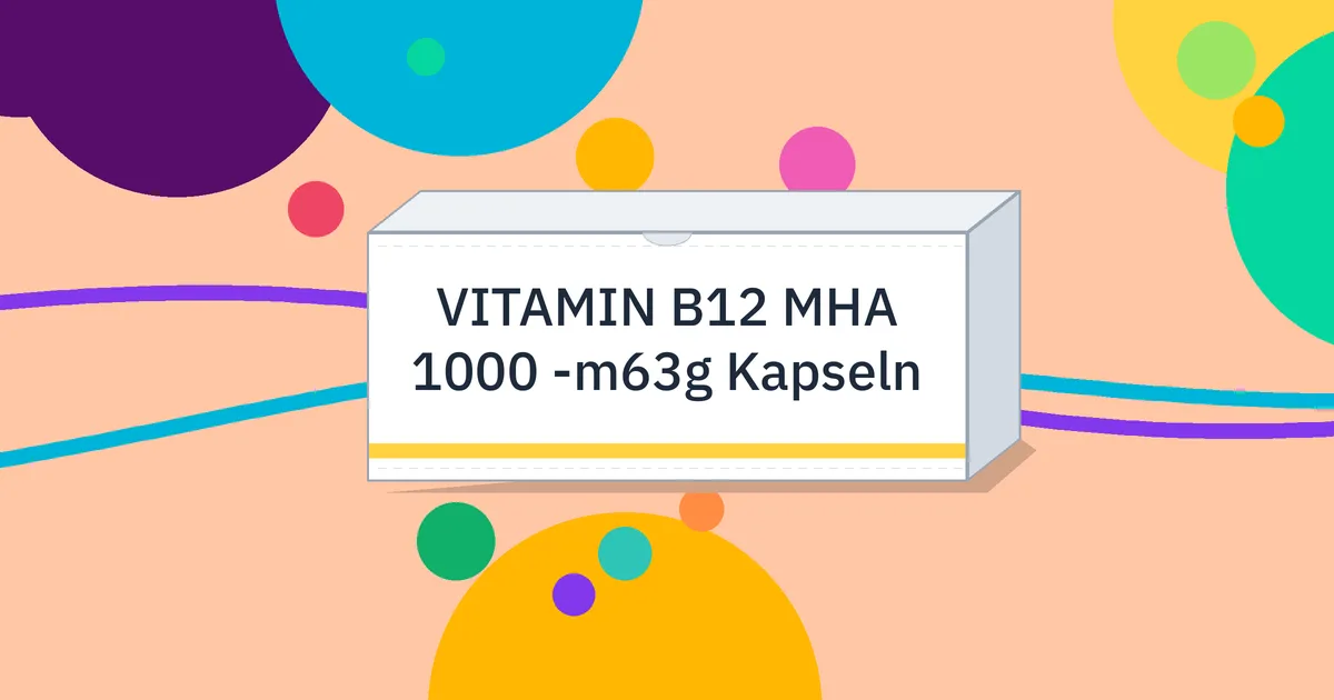 Symbolbild: Packung mit der Aufschrift VITAMIN B12 MHA 1000 -m63g Kapseln (PZN 16686583) – Verfügbarkeit und Bezug in Apotheken in Frankfurt am Main