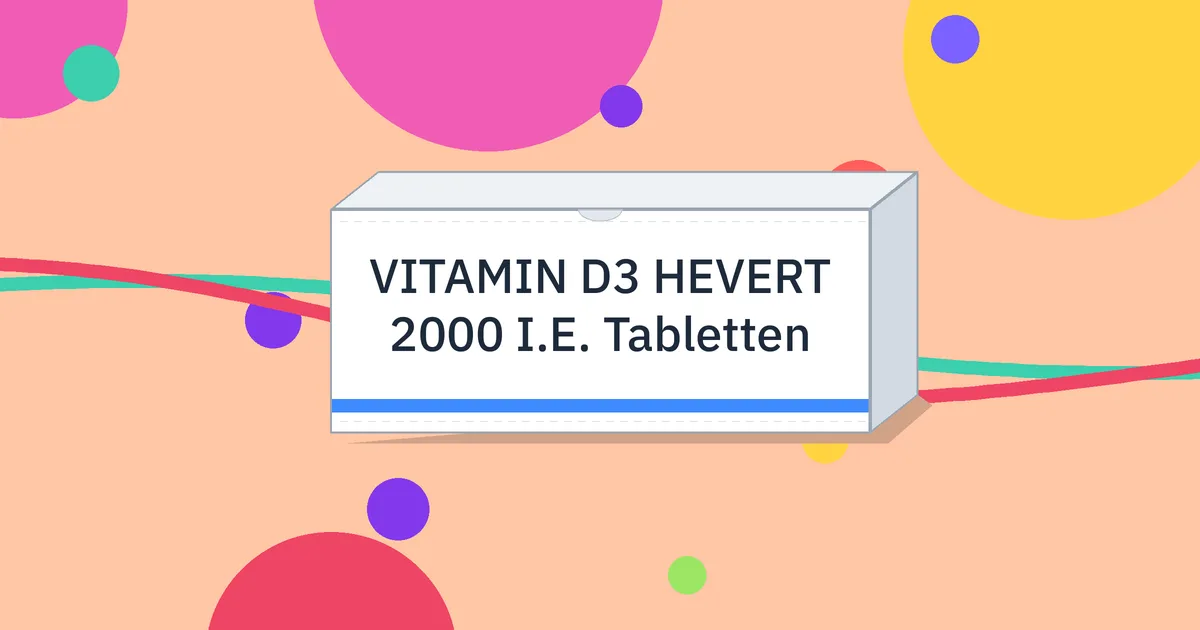 Symbolbild: Packung mit der Aufschrift VITAMIN D3 HEVERT 2000 I.E. Tabletten (PZN 20167937) – Verfügbarkeit und Bezug in Apotheken in Frankfurt am Main